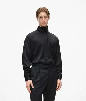 Karl Lagerfeld Kl Studio Scarf-detail Shirt - Black