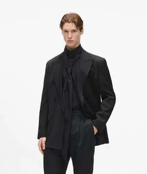 Karl Lagerfeld Kl Studio Double-breasted Suit Jacket - Black
