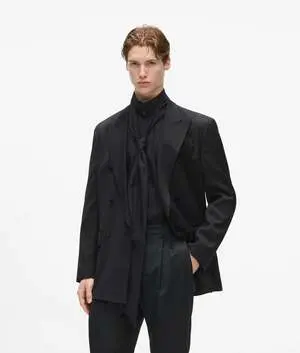 Karl Lagerfeld Kl Studio Double-breasted Suit Jacket - Black