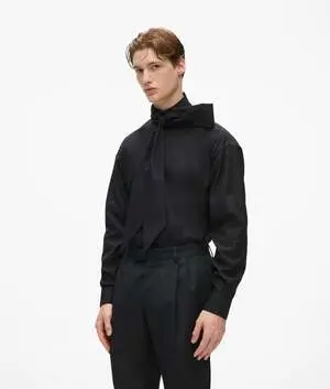 Karl Lagerfeld Kl Studio Tie-neck Shirt - Black