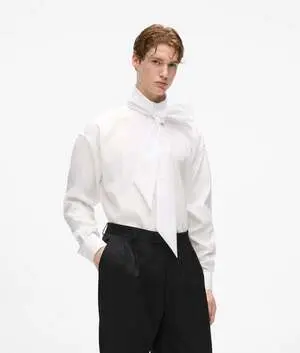 Karl Lagerfeld Kl Studio Tie-neck Shirt - White
