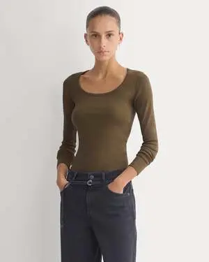 Everlane Effortless Rib Classic Long Sleeve Beech
