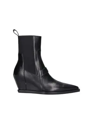 Rick Owens Ankle Boots "sharp Wedge - Black