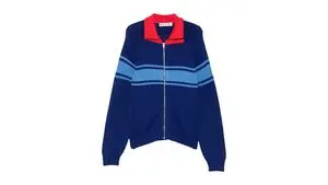 Marni Striped Zipup Cardigan - Ocean