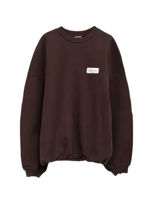Jacquemus Ruban Sweatshirt With Logo Appliqu - Brown