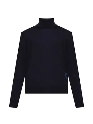 Dolce & Gabbana High-neck Fine-knit Wool Sweater - Blue