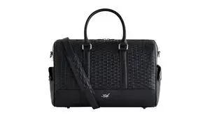 Kith Monogram Leather Explorer Traveler K40 Duffle Bag - Black