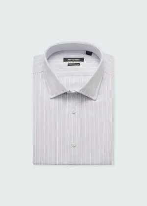 INDOCHINO Quarrybank Cotton Stretch Vintage Stripe Shirt - Gray