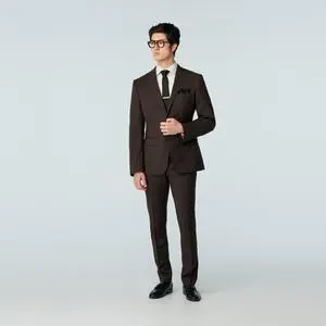 INDOCHINO Milano Glen Check Suit - Brown