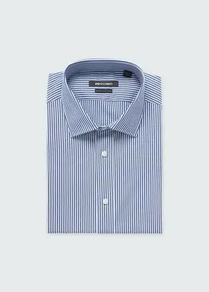 INDOCHINO Helston Anti-wrinkle Pinstripe Navy Shirt - Blue