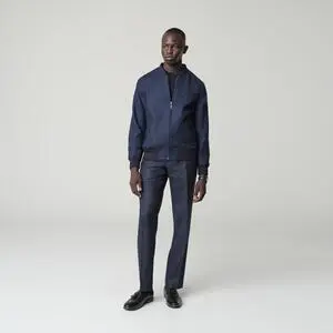 INDOCHINO Heartford Herringbone Bomber Jacket - Navy
