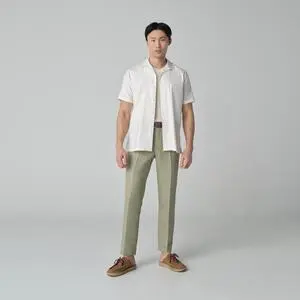 INDOCHINO Hailey Cotton Stretch Cream Camp Shirt - Ivory