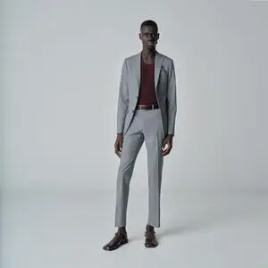 INDOCHINO Howell Wool Stretch Fineline Blazer - Gray