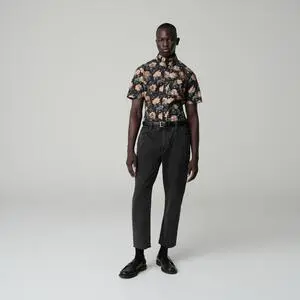 INDOCHINO London Bloom Floral Print Midnight Casual Shirt - Blue