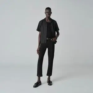 INDOCHINO Hyde Herringbone Camp Shirt - Black