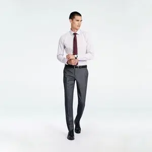 INDOCHINO Prescot Herringbone Charcoal Pants - Gray