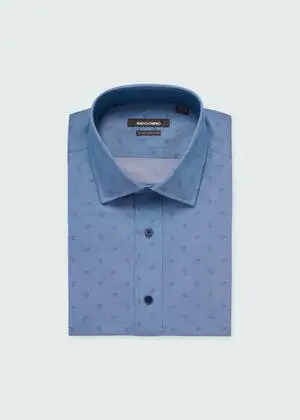 INDOCHINO Lea Micro Paisley Washed Light Shirt - Blue