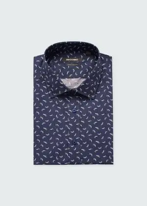 INDOCHINO London Aviation Print Shirt - Navy