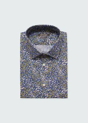 INDOCHINO London Daisy Print Shirt - Blue