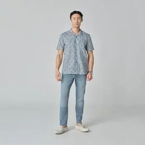 INDOCHINO London Floral Print Camp Shirt - Blue