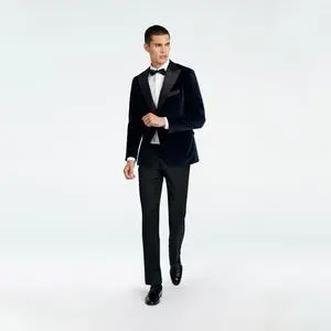 INDOCHINO Harford Velvet Dinner Jacket - Navy