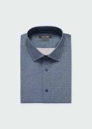 INDOCHINO London Honeycomb Print Shirt - Blue