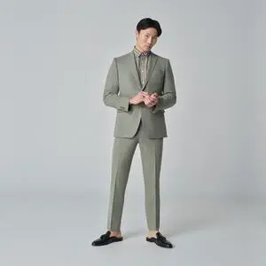 INDOCHINO Marche Wool Blend Stretch Blazer - Olive