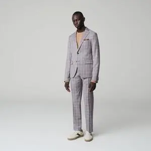 INDOCHINO Paxton Check Light Blazer - Gray