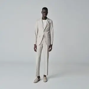 INDOCHINO Minori Wool Linen Cream Suit - Ivory