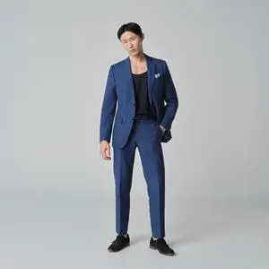 INDOCHINO Minori Wool Linen Deep Blazer - Blue
