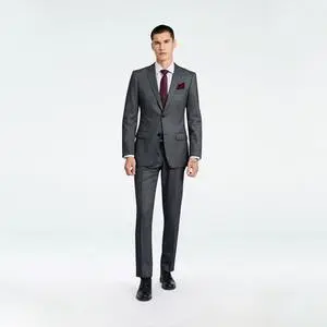INDOCHINO Prescot Herringbone Charcoal Suit - Gray