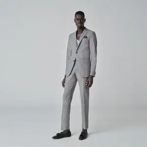 INDOCHINO Montella Wool Cotton Silk Light Blazer - Gray