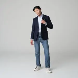 INDOCHINO Heartford Herringbone Blazer - Navy