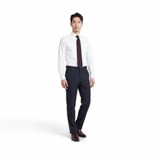 INDOCHINO Montaldo Micro Houndstooth Flannel Pants - Navy