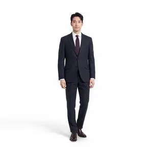 INDOCHINO Montaldo Micro Houndstooth Flannel Blazer - Navy