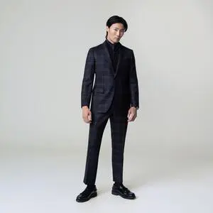INDOCHINO Blakesley Mackinlay Tartan Blazer - Navy