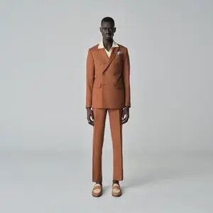 INDOCHINO Odell Wool Silk Rust Suit - Orange