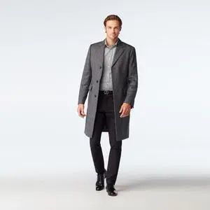 INDOCHINO Heartford Herringbone Light Overcoat - Gray