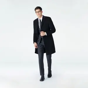 INDOCHINO Huntley Quilted Chesterfield Overcoat - Black
