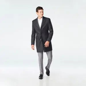 INDOCHINO Heartford Herringbone Quilted Overcoat - Gray