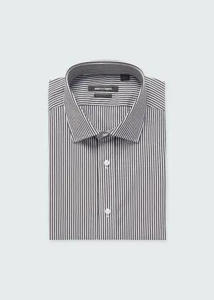 INDOCHINO Helston Anti-wrinkle Pinstripe Shirt - Black