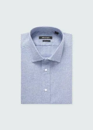 INDOCHINO Farington Houndstooth Shirt - Blue