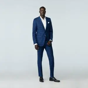 INDOCHINO Harrogate Windowpane Blazer - Navy