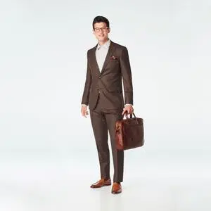 INDOCHINO Prescot Herringbone Dark Blazer - Brown