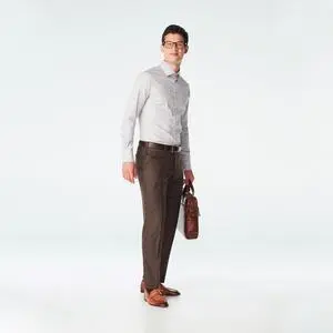INDOCHINO Prescot Herringbone Dark Pants - Brown