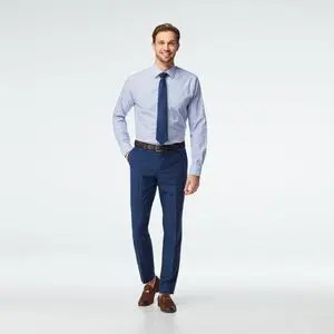 INDOCHINO Stockport Wool Linen Pants - Blue