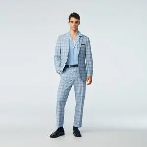 INDOCHINO Kettering Plaid Light Suit - Blue