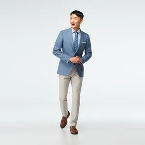INDOCHINO Stockport Wool Linen Light Blazer - Blue