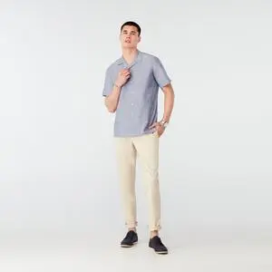 INDOCHINO Sudbury Cotton Linen Camp Shirt - Navy