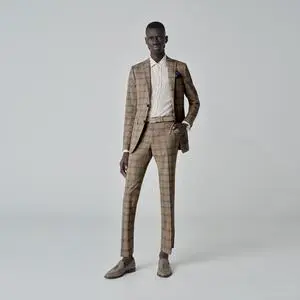 INDOCHINO Kettering Plaid Light Suit - Brown